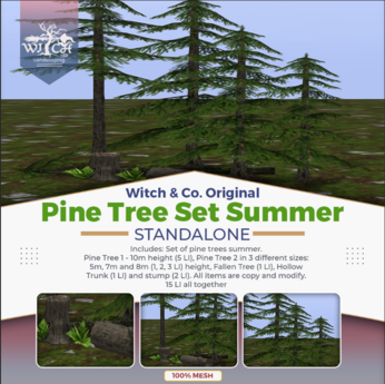 Second Life Marketplace - W&Co. V1 Pine Tree Set Summer BOX